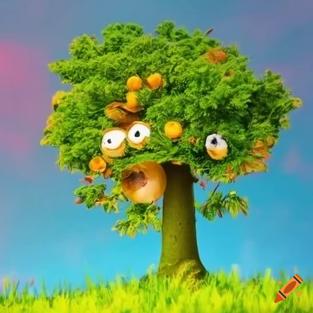 Happy little tree on Craiyon