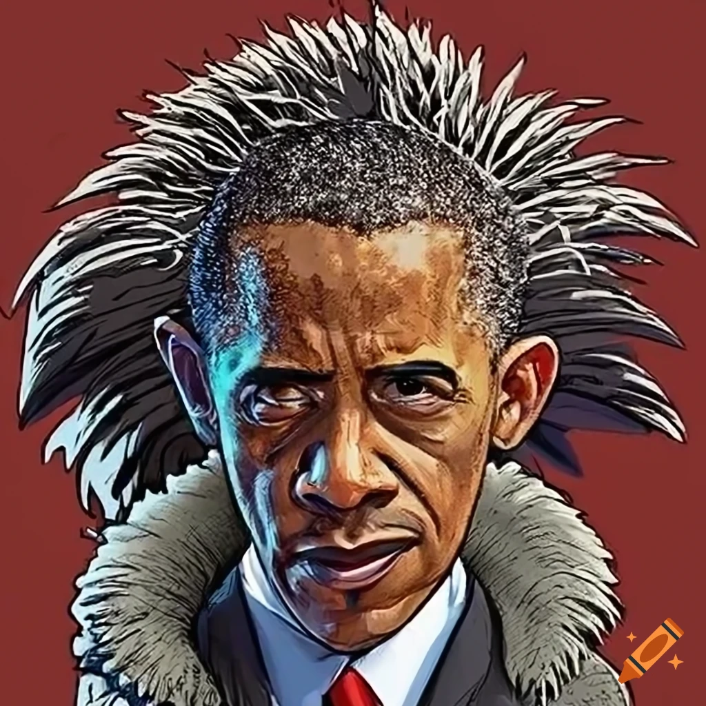 Cartoon version of president obama as the legendary hedgehog on Craiyon
