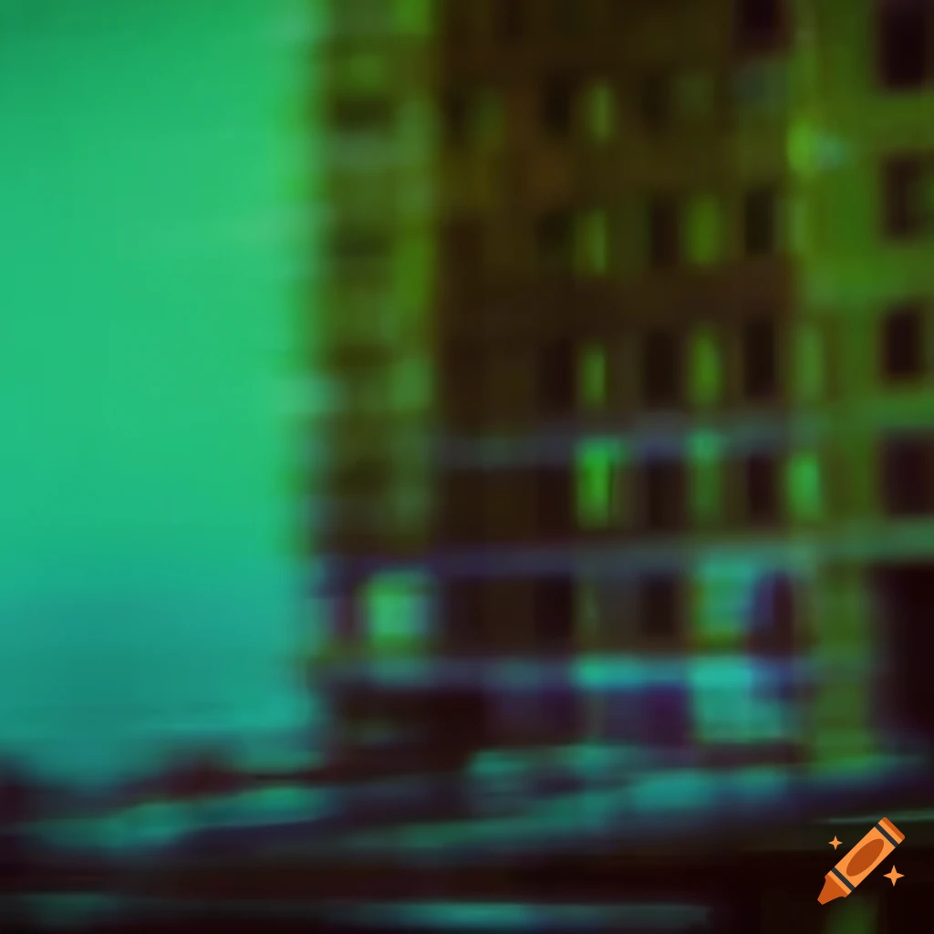 Double exposure of soviet architecture with glitchy grunge textures and ...