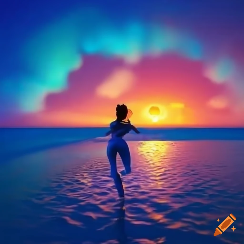 Beautiful sunrise at the beach on Craiyon