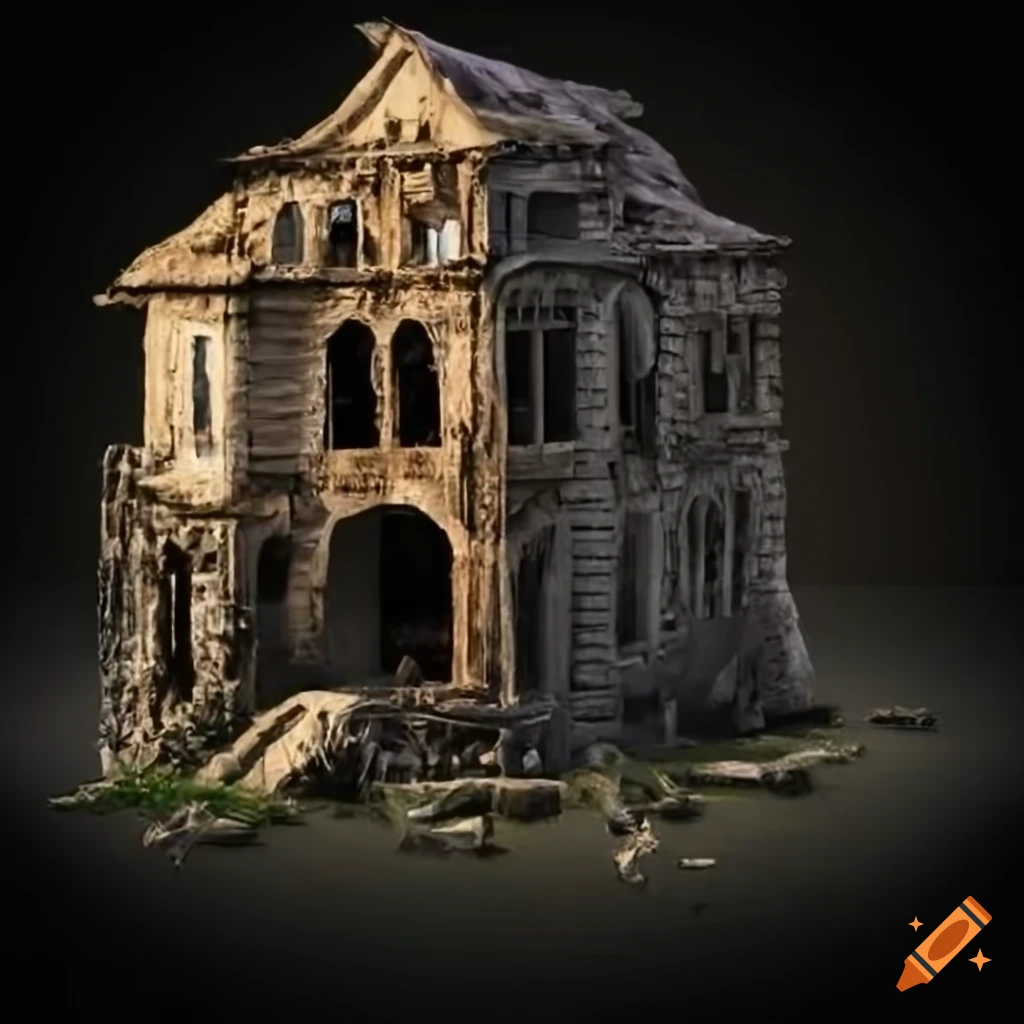 Ruin house in png on Craiyon