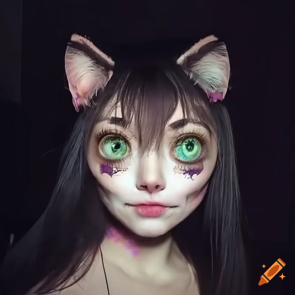 Transformation of a kawaii cat into a tsundere big sister beauty on Craiyon