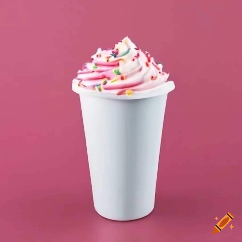 Delicious hot chocolate with pink whipped cream and heart sprinkles in ...