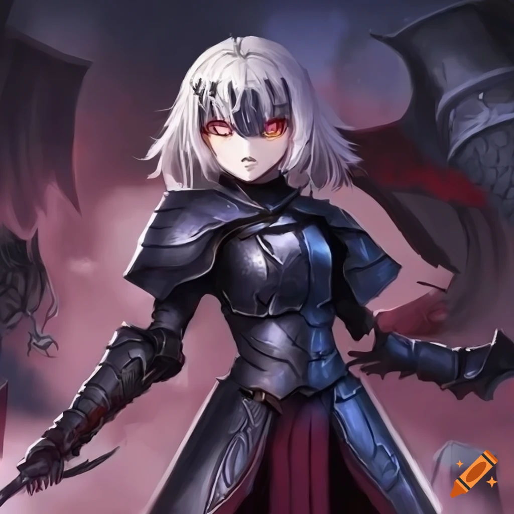 Jeanne alter in power armor as a demoness inspired by warhammer 40k on ...