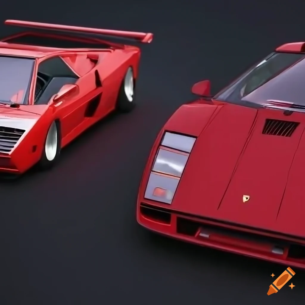 Combination of Lamborghini Countach and Ferrari F40 in photorealistic ...