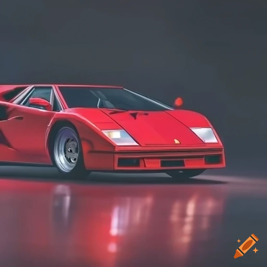 Combination of Lamborghini Countach and Ferrari F40, photorealistic 4k ...