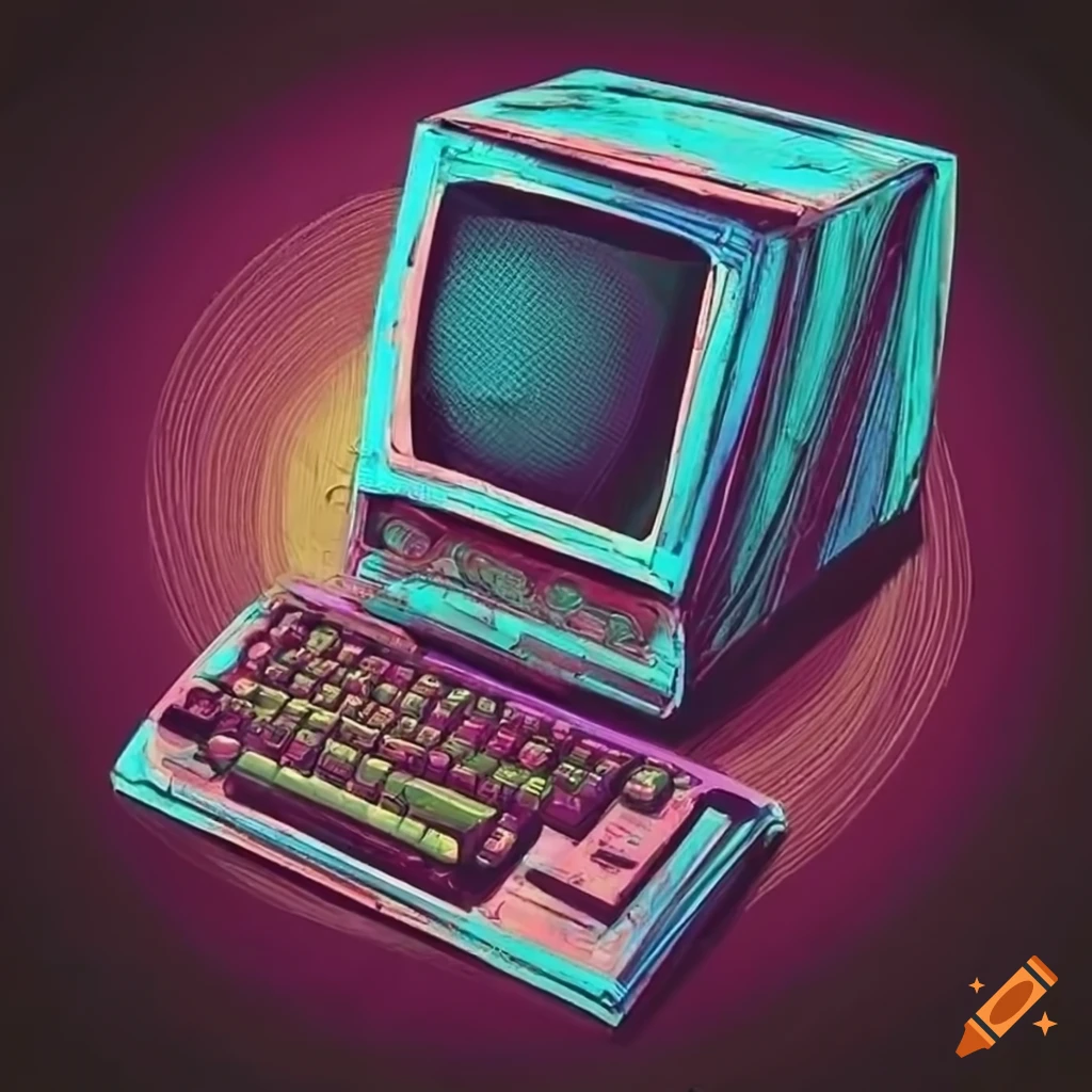 Old computer machine on Craiyon