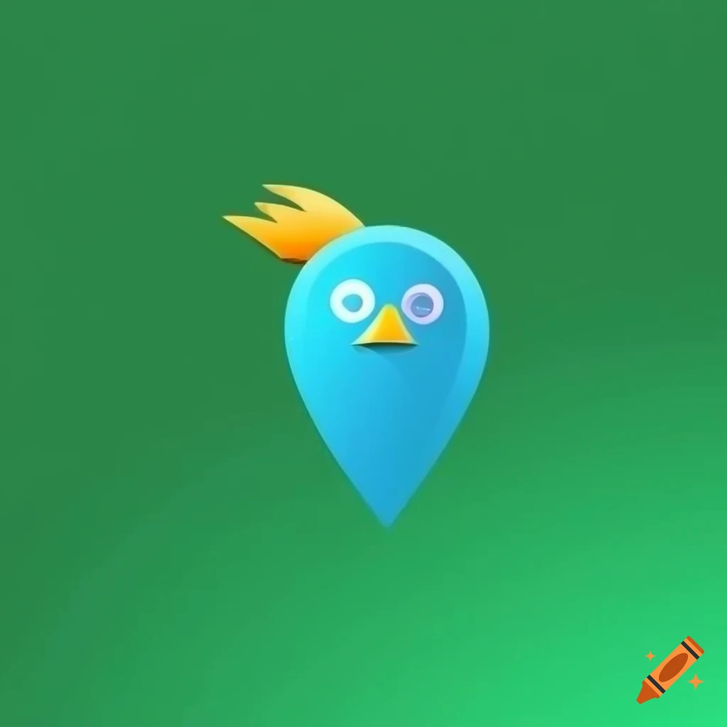 Modern bird-style geo-location pinpoint icon/logo on Craiyon