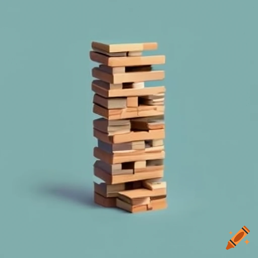 Small jenga garden game tower icon on Craiyon