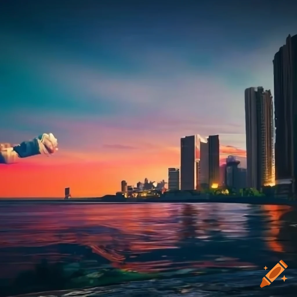 Gta 5 loading screen landscape with miami on Craiyon