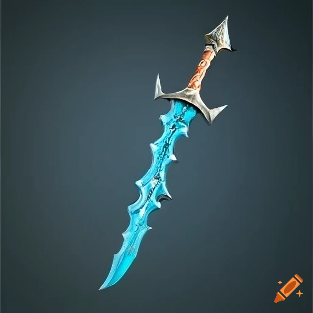 Magic curved fantasy sword on Craiyon