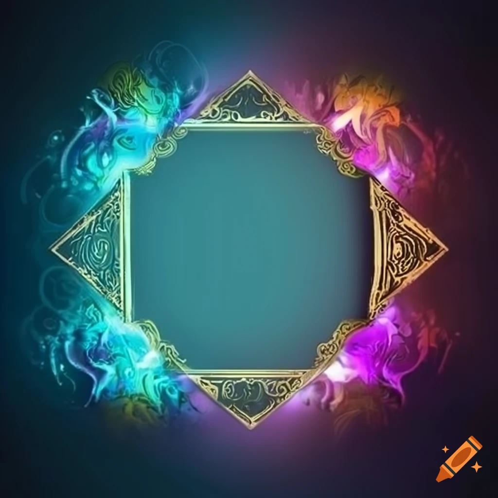 Ethereal ancient greek mythology design in a 2d square frame border on ...