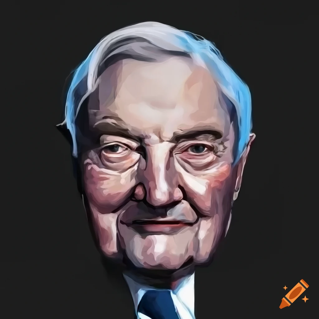 Portrait of young David Rockefeller with cartoon effect on Craiyon