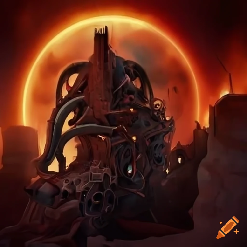 Futuristic mechanical design 'hell' on Craiyon