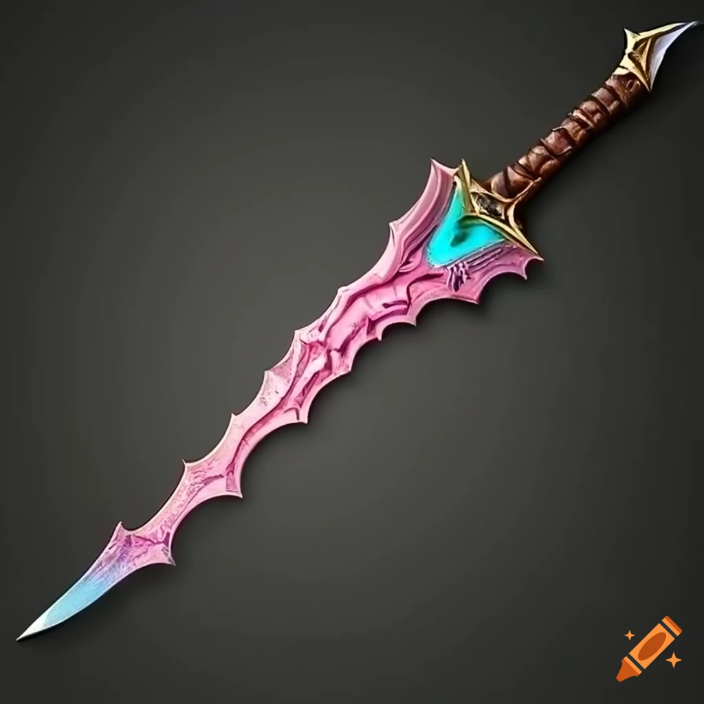 Magic curved fantasy sword on Craiyon