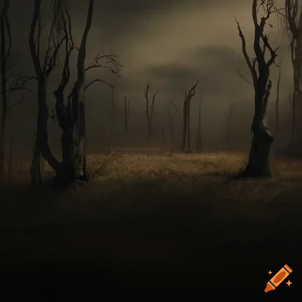 Large desolate field on Craiyon