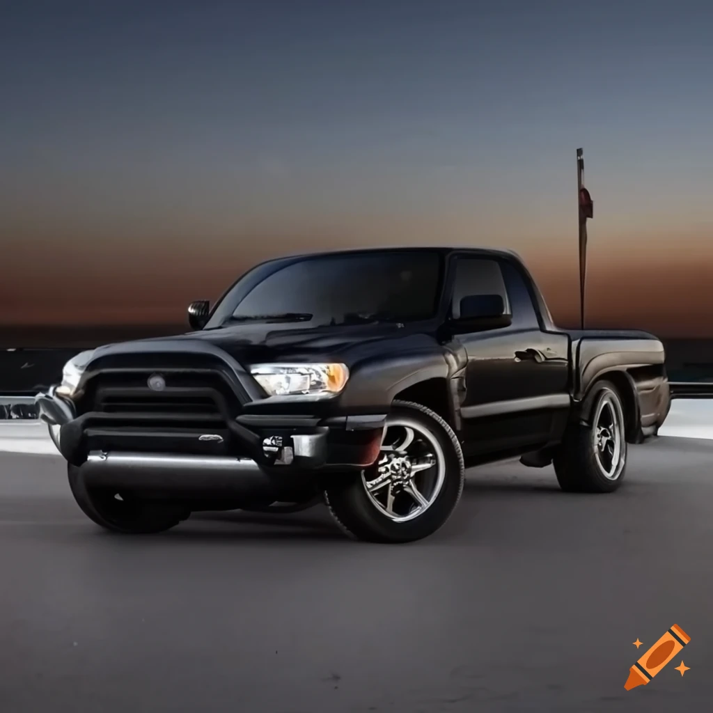 Lowered 2wd tacoma truck on Craiyon