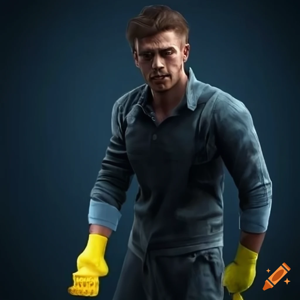 Photo realistic masculine janitor on Craiyon