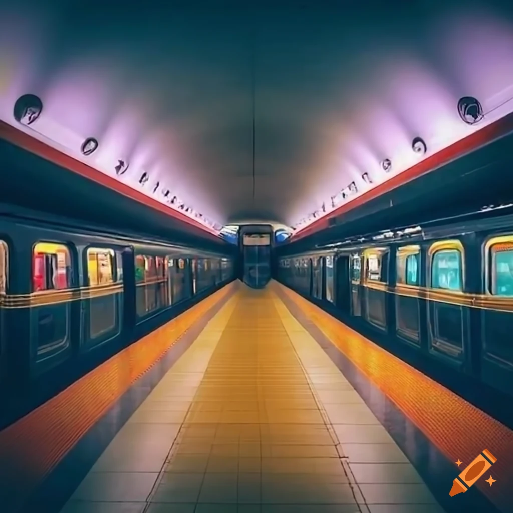 Miami underground metro station with Acela Express trainset in ...