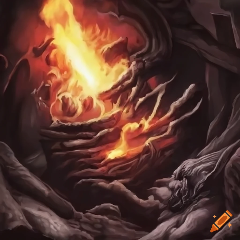 Magical furnace explosion in a fantasy setting on Craiyon