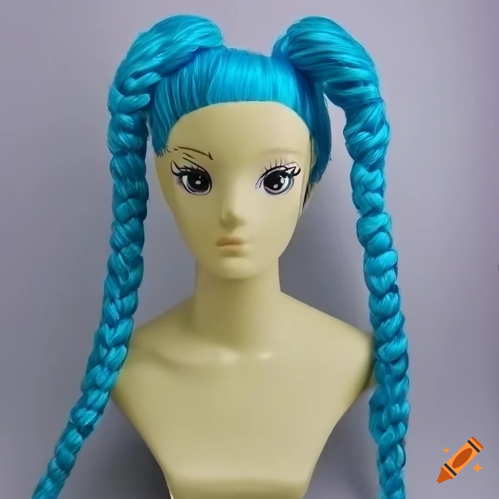 Colorful box braid wig on a mannequin on Craiyon