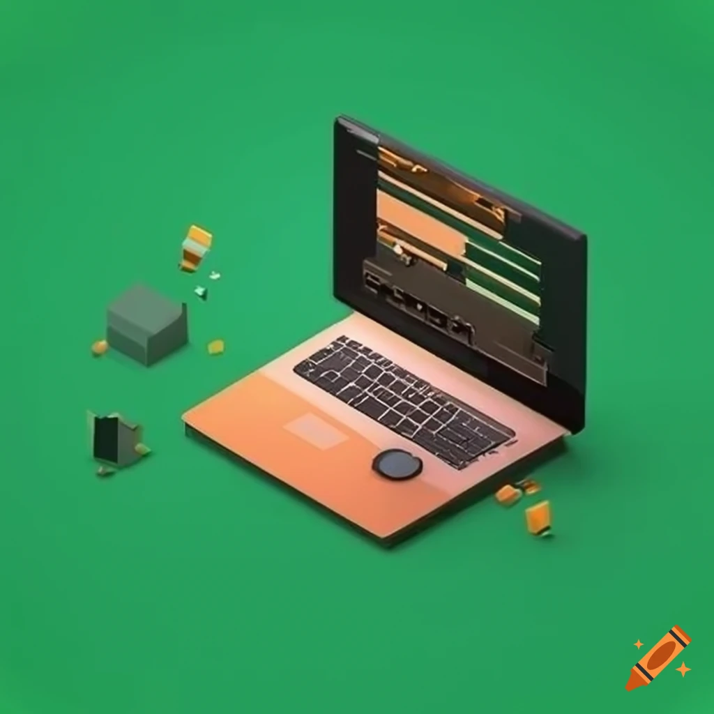 Isometric platform web programming on Craiyon