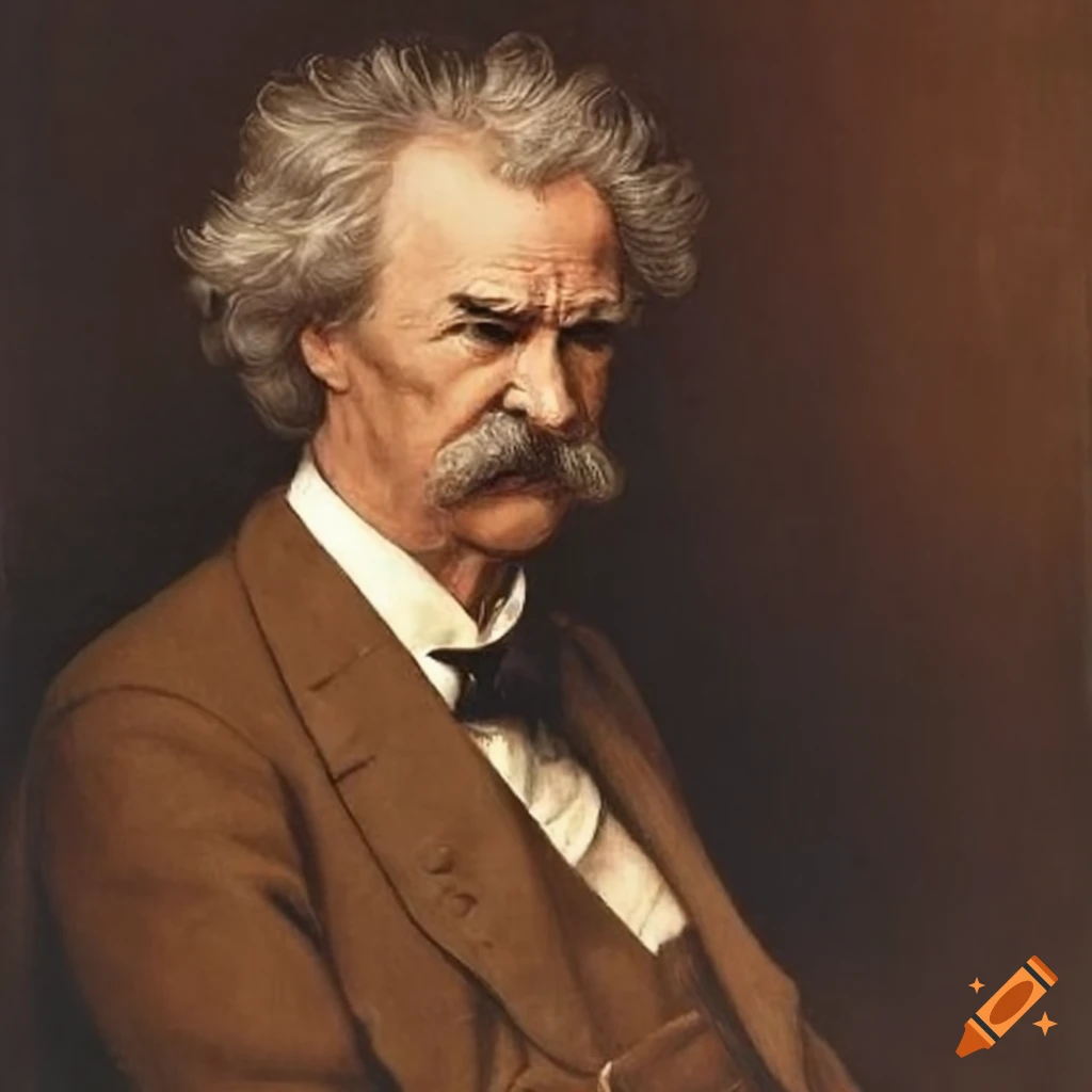 Portrait of mark twain by norman rockwell on Craiyon
