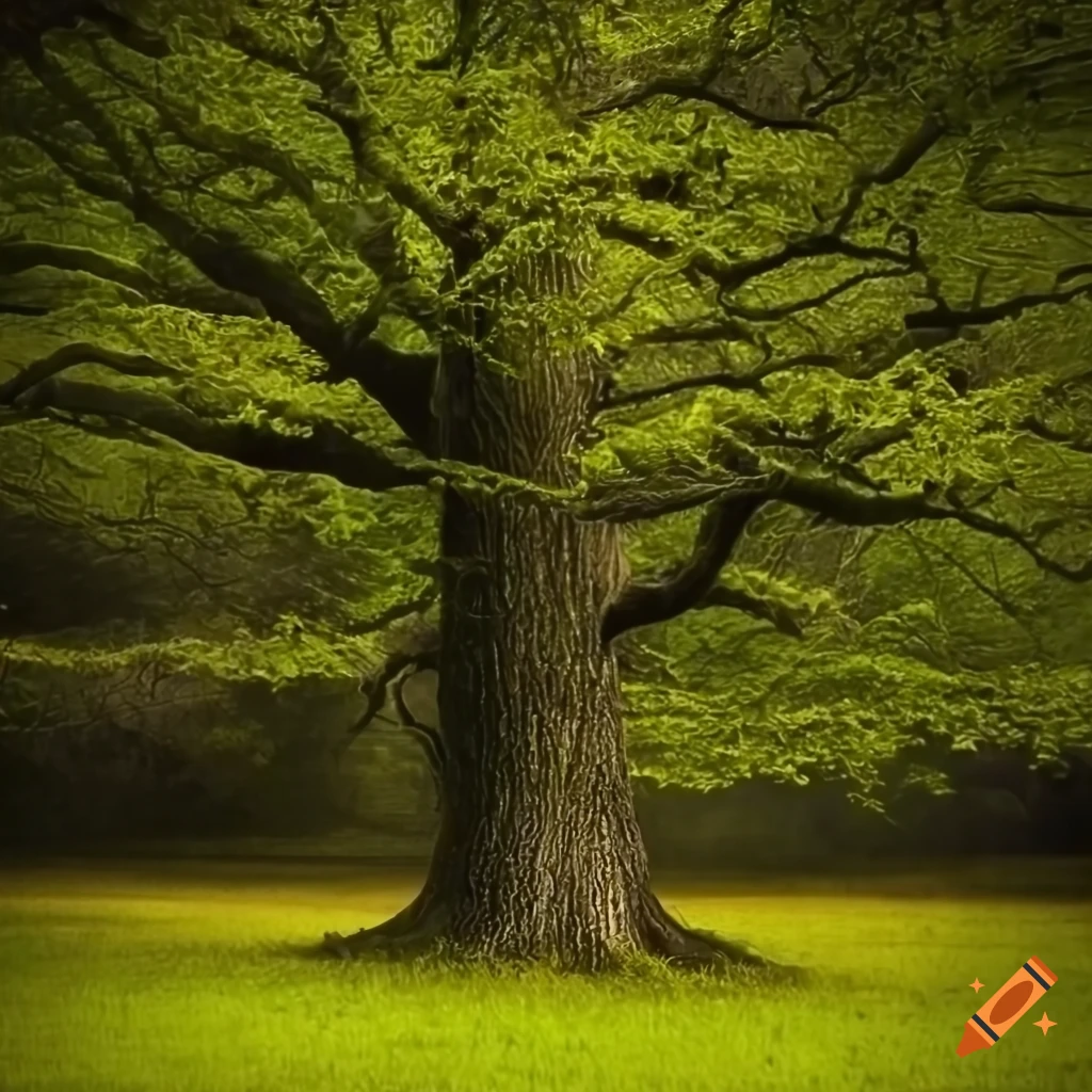 Realistic oak tree on Craiyon