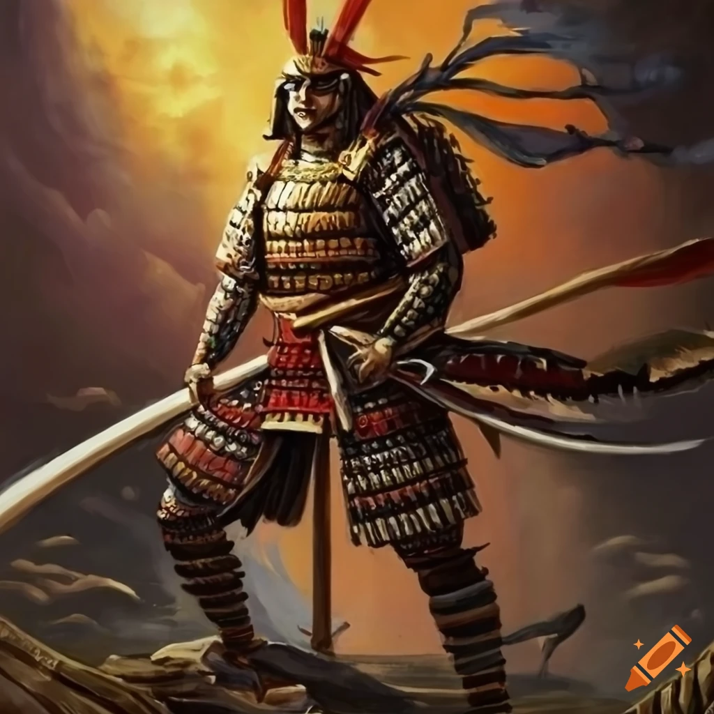 Samurai warrior in oil painting style on Craiyon