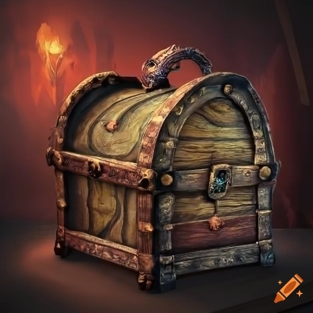 Old fantasy chest on Craiyon