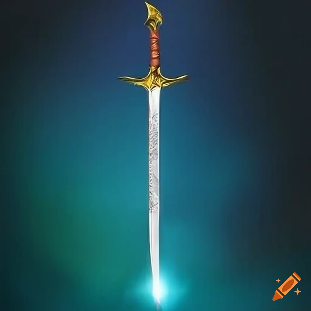 Magic curved fantasy sword on Craiyon