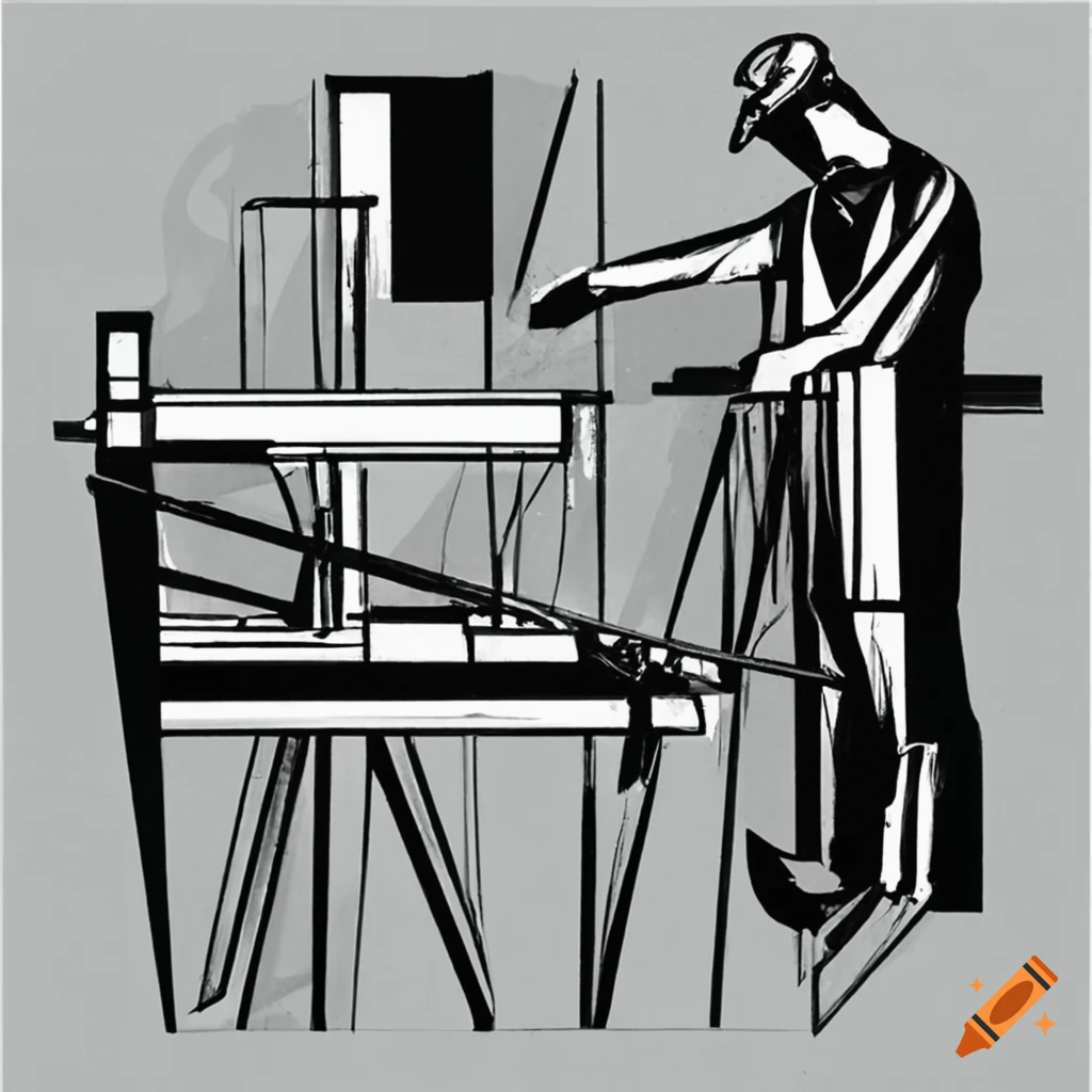 Soviet constructivism worker art on Craiyon