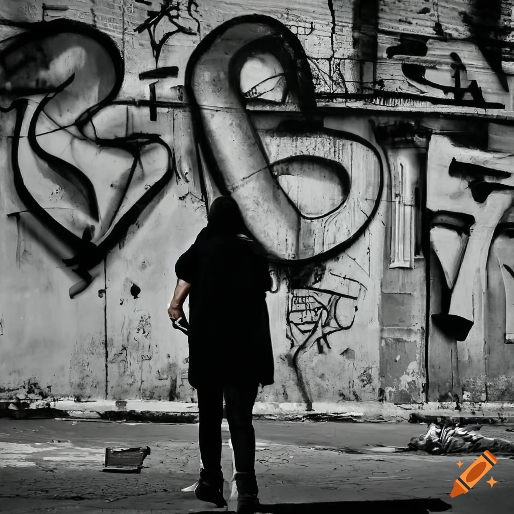 Person doing graffiti in thessaloniki, greece on Craiyon