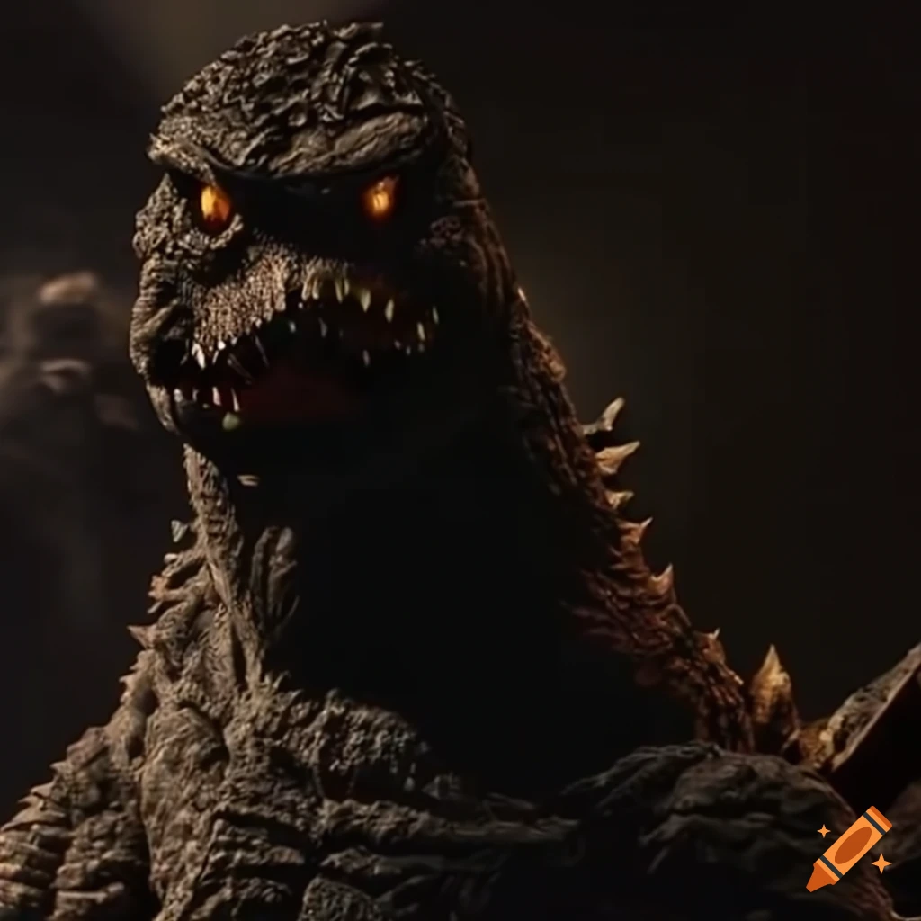 Four-dimensional depiction of a giant monster similar to godzilla on ...