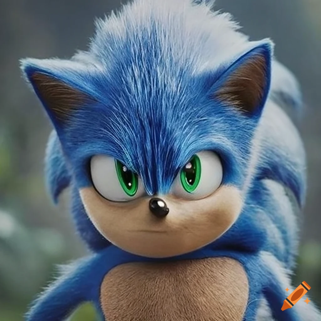 Live action sonic the hedgehog movie still on Craiyon