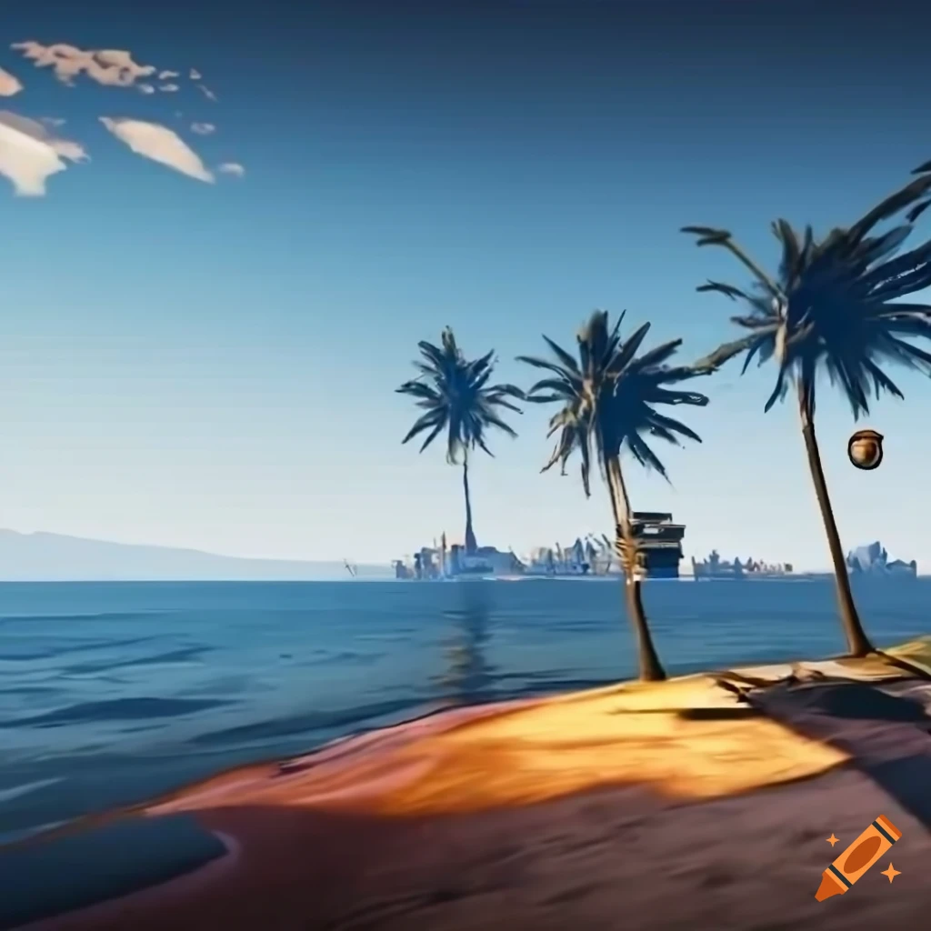 Gta 5 loading screen beach landscape on Craiyon