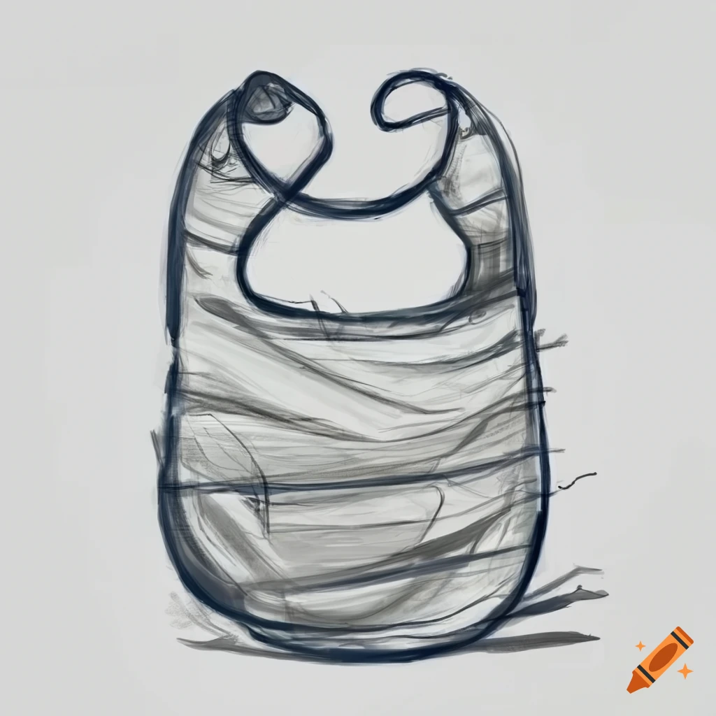 2d sketch of adult bib on Craiyon