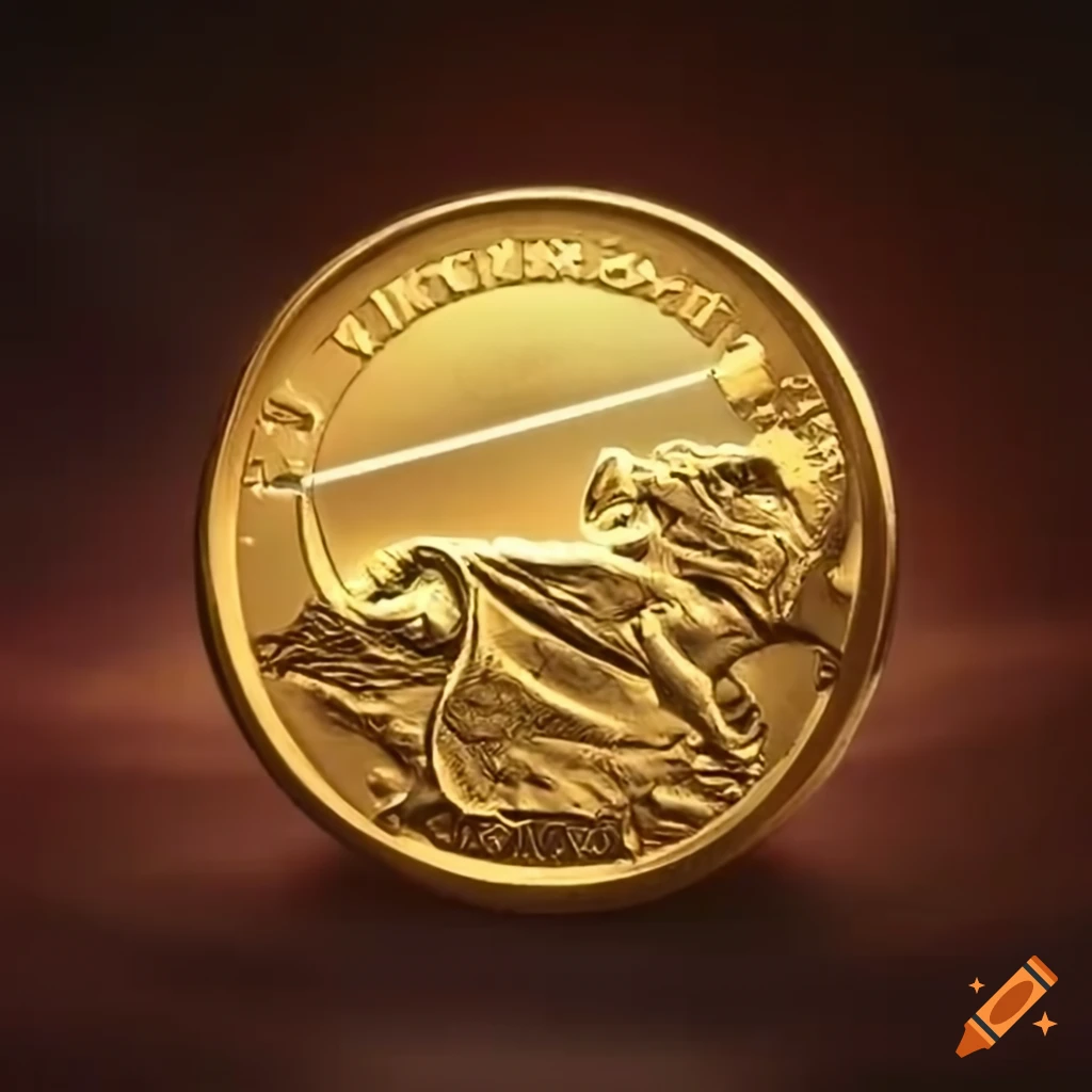 Rare golden jedi coin commemorating an epic battle on Craiyon