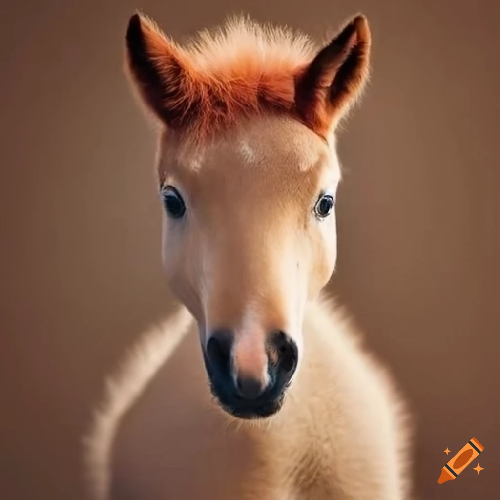Fluffy foal horse on Craiyon