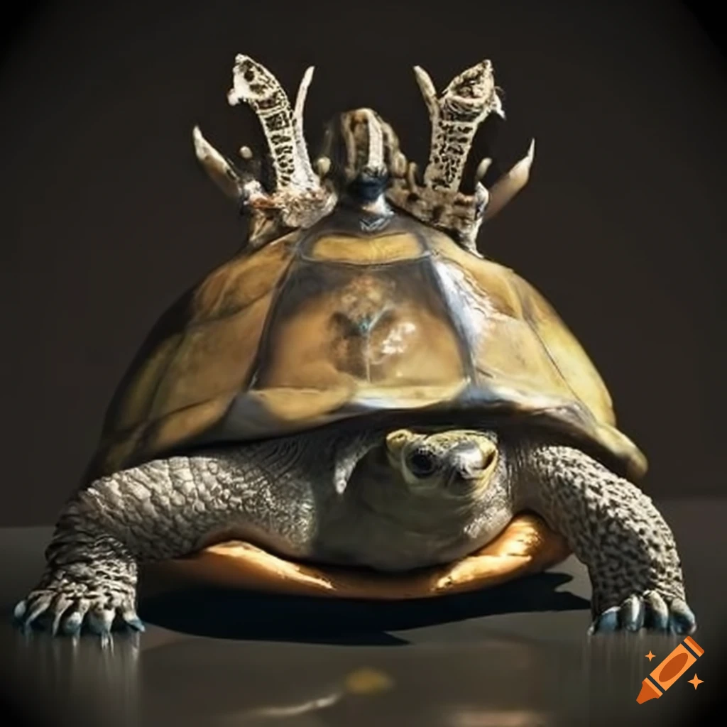 Turtle being crowned king on Craiyon