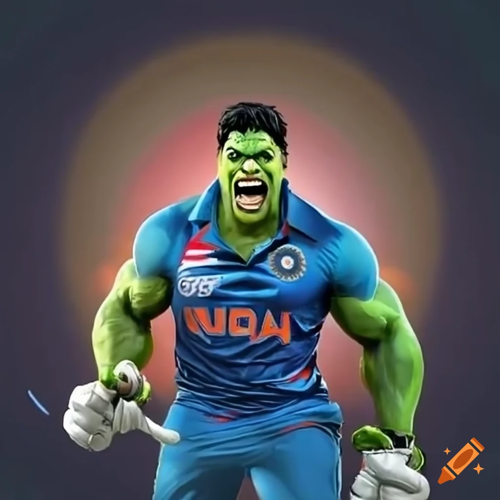 Hulk playing cricket with team india jersey under the moon saying "good ...