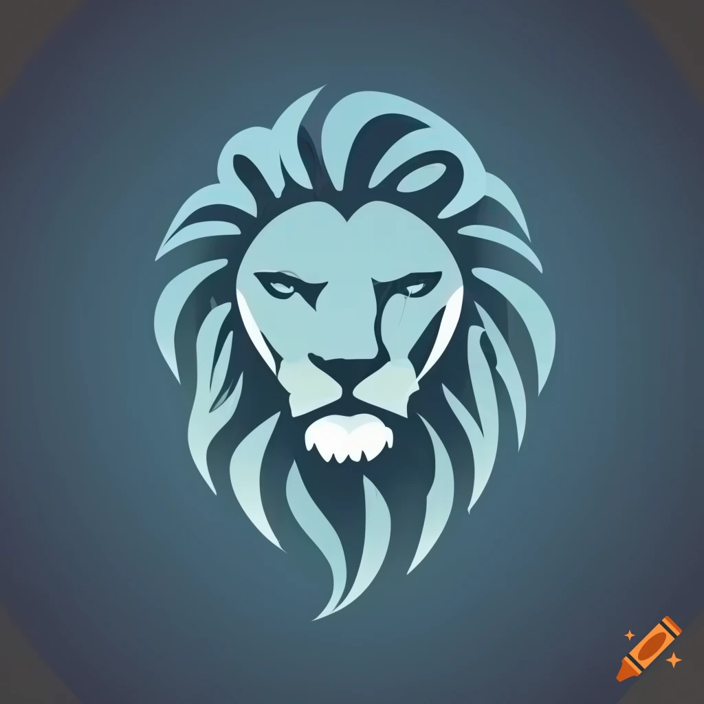 Detailed lion logo in flat 2d vector format with 8k resolution on Craiyon