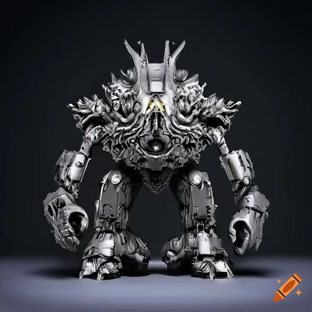Armored core garfield sculpture with exceptional intricate work on Craiyon