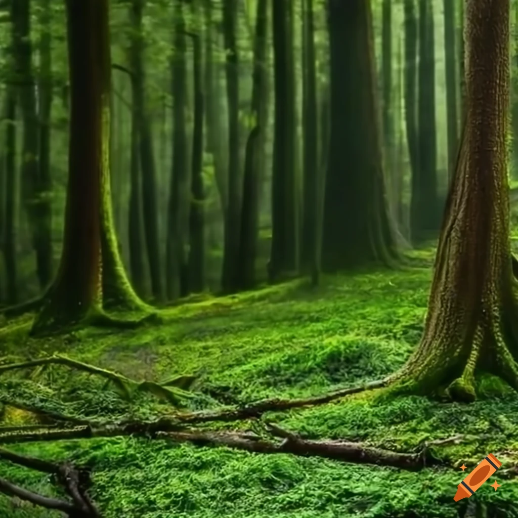 Forest scenery on Craiyon