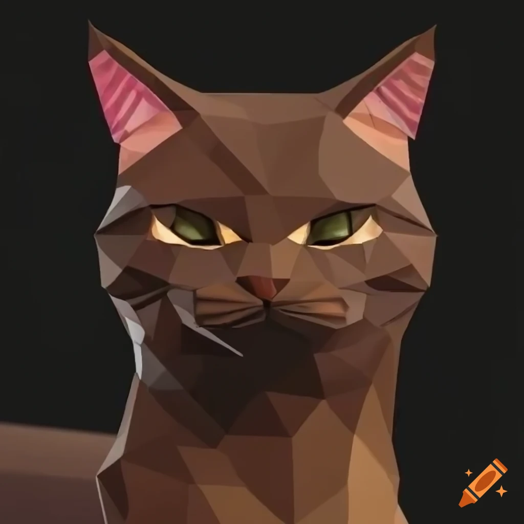 Low poly cat illustration on Craiyon