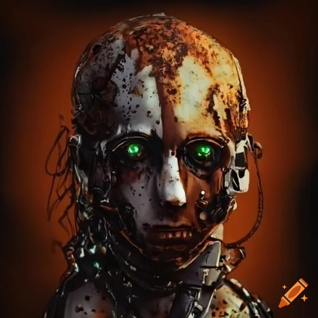 Rusty steam punk cyborg man on Craiyon