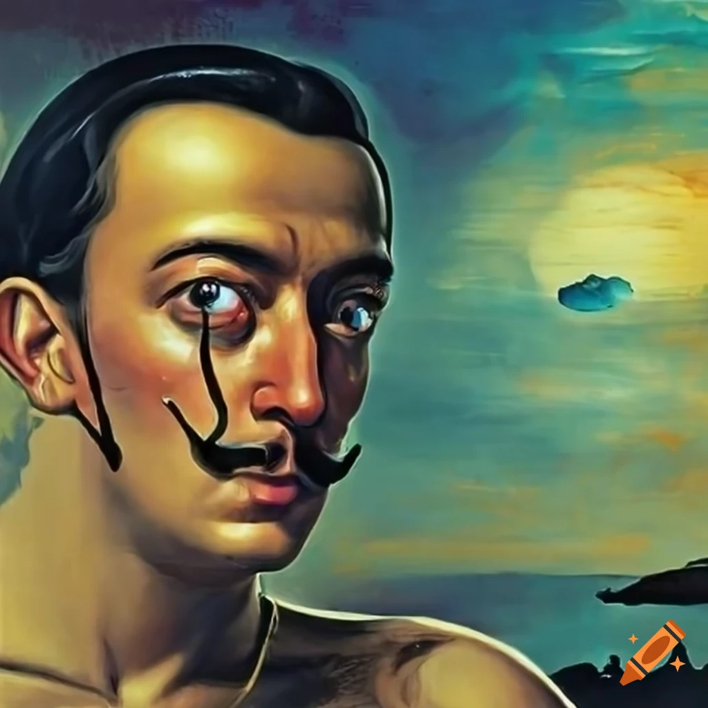 The earth orbiting the sun in dali art style on Craiyon