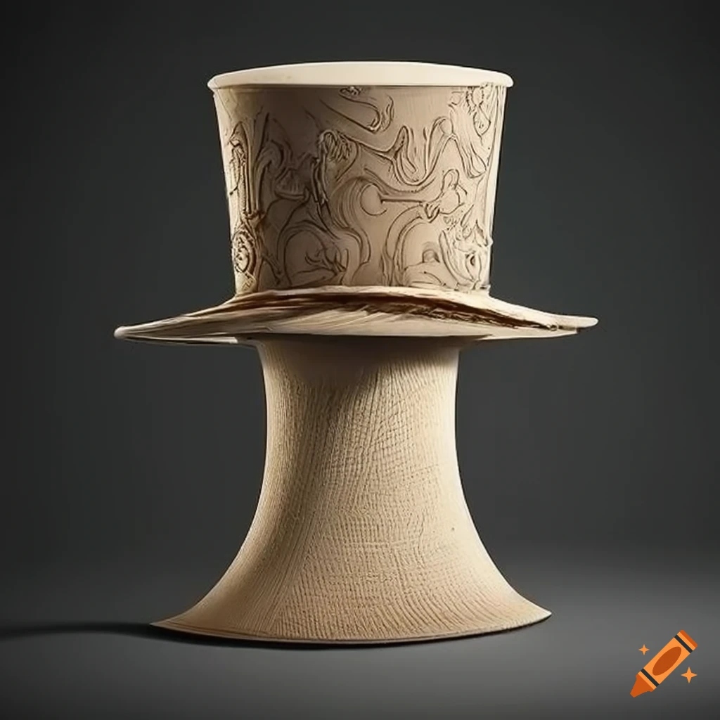Intricately designed bone top hat on Craiyon