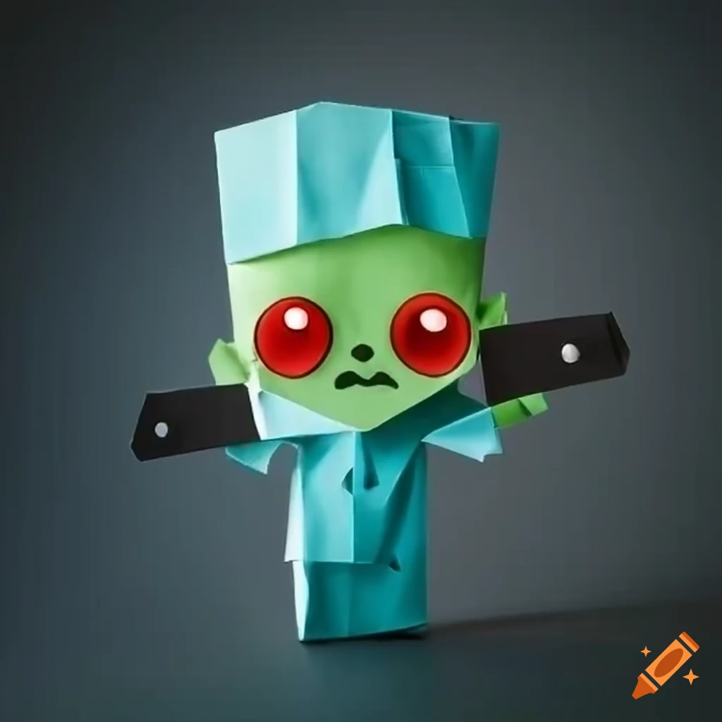 Origami cute medical zombie surgeon holding a saw on Craiyon
