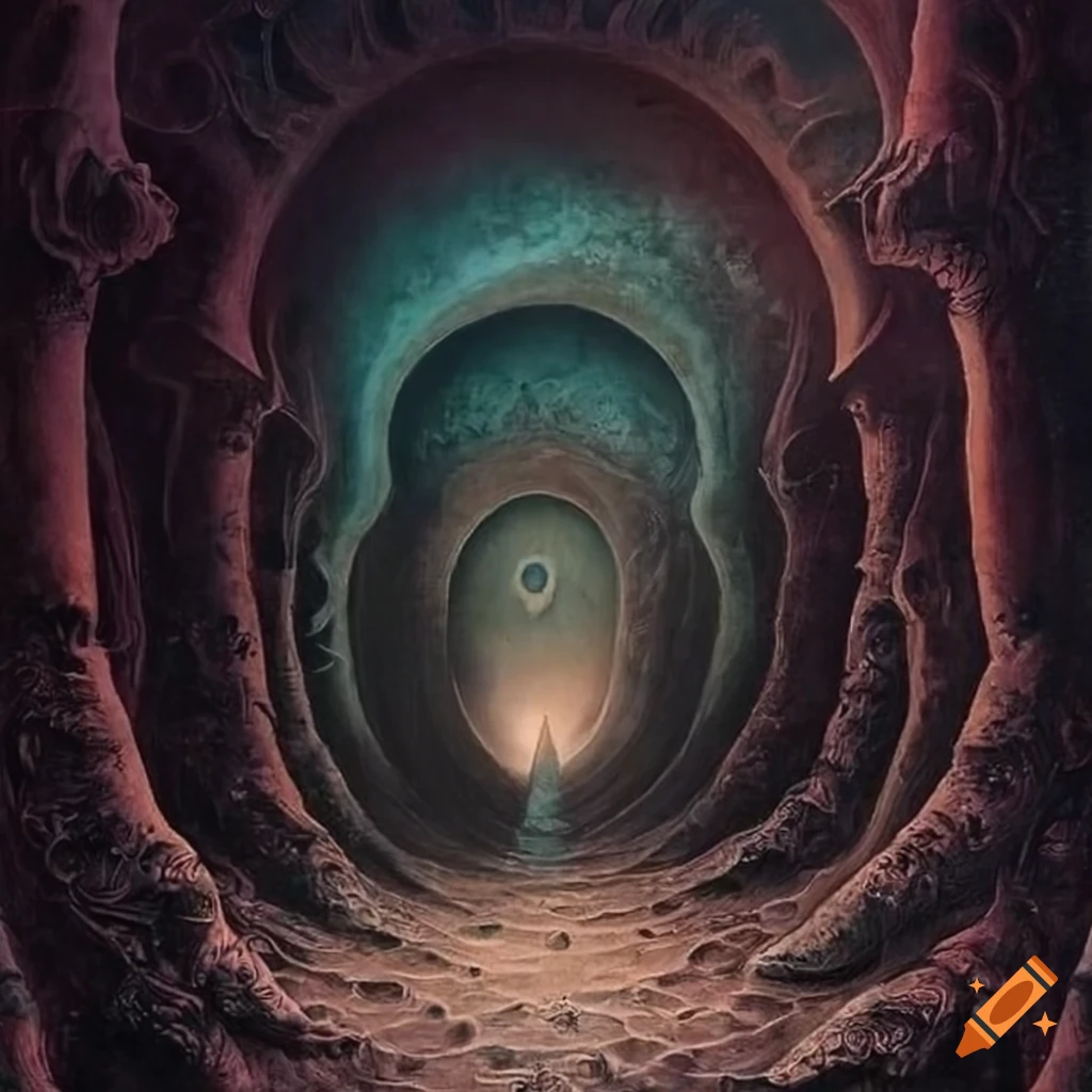 Surreal representation of the afterlife of sheol on Craiyon